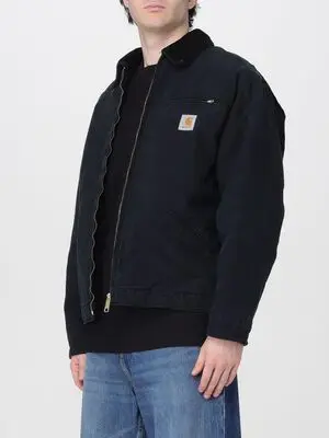 Carhartt Work In Progress Detroit Jacket In Organic Cotton With Velvet Collar - Black