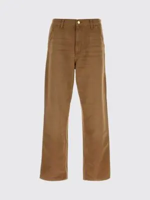Carhartt Work In Progress Single Knee Wide-leg Trousers In Printed Organic Cotton Canvas - Brown