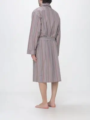 Paul Smith Striped Cotton Robe-style Bathrobe With Shawl Collar