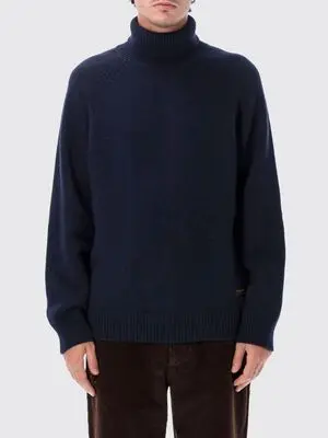 Filson Wool Roll Neck Jumper With Ribbed Trims - Blue