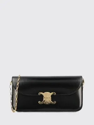 Celine Triomphe Mini Leather Crossbody Bag With Metallic Clasp