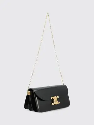 Celine Triomphe Mini Leather Crossbody Bag With Metallic Clasp