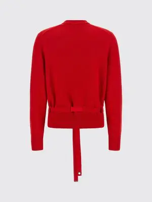FERRAGAMO Crewneck Cardigan In Pure Cashmere With Tie-waist Belt