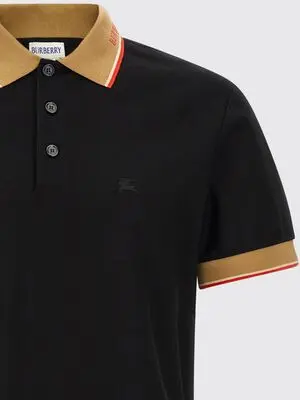 Burberry Piqué Cotton Polo With Contrast Trims And Equestrian Knight Logo