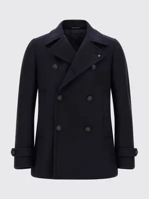 Tagliatore Double-breasted Pea Coat In Pure Wool With Wide Lapels