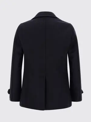 Tagliatore Double-breasted Pea Coat In Pure Wool With Wide Lapels
