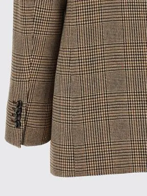 Tagliatore Prince Of Wales Double-breasted Blazer In Wool Blend With Patch Pockets