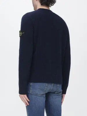 Stone Island Alpaca Blend Crewneck Sweater With Compass Logo Patch