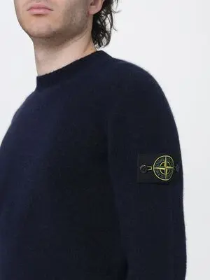 Stone Island Alpaca Blend Crewneck Sweater With Compass Logo Patch