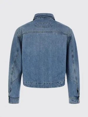 Jacquemus Cotton Denim Zip-up Shirt Jacket With Embroidered Logo