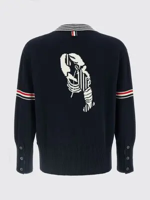 Thom Browne V-neck Cotton Cardigan With Signature 4-bar Stripe Detail