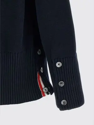 Thom Browne V-neck Cotton Cardigan With Signature 4-bar Stripe Detail