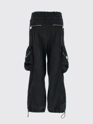 Attico High-waisted Cotton Blend Cargo Trousers With Drawstring