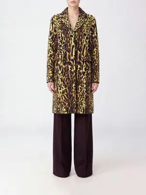 Marni Animal Print Single-breasted Virgin Wool Coat With Notched Lapels