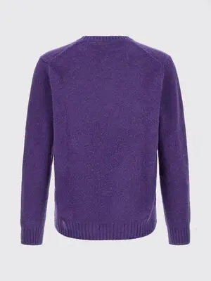 Polo Ralph Lauren Wool And Cashmere Blend Sweater With Jacquard Logo - Violet