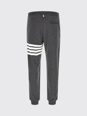 Thom Browne 4-bar Cotton Joggers With Drawstring Waist - Grey