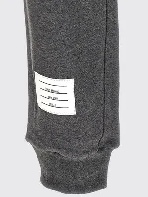 Thom Browne 4-bar Cotton Joggers With Drawstring Waist - Grey