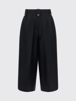 Zimmermann High-waisted Cropped Wide Leg Wool And Silk Trousers With Darts