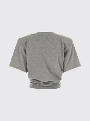 Magda Butrym Cropped Draped Cotton T-shirt With Padded Shoulders