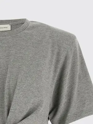 Magda Butrym Cropped Draped Cotton T-shirt With Padded Shoulders