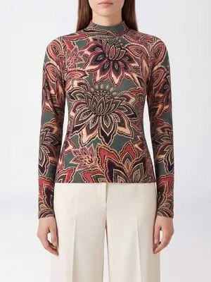 Farm Rio Ethnic Pattern Slim Fit Wool Turtleneck With Long Sleeves
