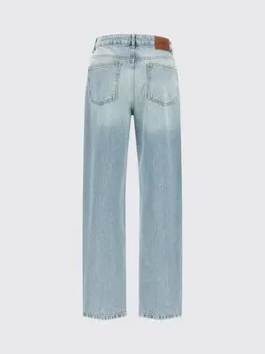 ROTATE BY BIRGER CHRISTENSEN High-waisted Straight Fit Jeans In Organic Cotton Denim - Gnawed Blue