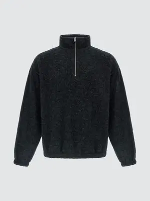 JIL SANDER High Neck Wool Blend Jumper With Half-zip Closure - Grey