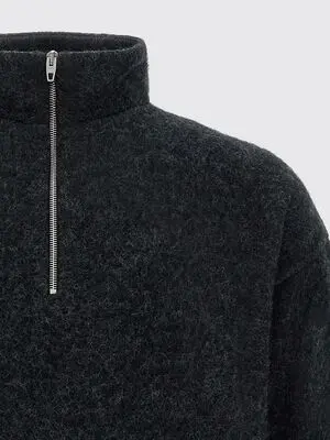JIL SANDER High Neck Wool Blend Jumper With Half-zip Closure - Grey