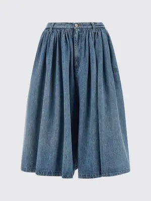 MAISON MARGIELA Mid-rise Cotton Denim Bermuda Shorts With Belt Loops - Blue