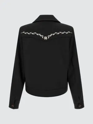 Amiri Embroidered Lightweight Jacket In Viscose Blend With Lapel Collar