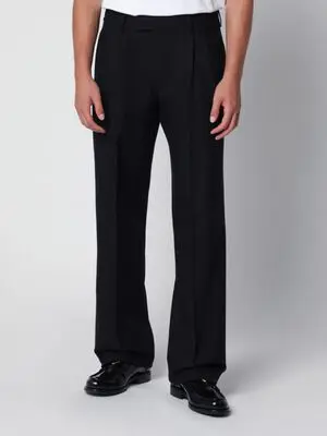 LARDINI Pinstriped Virgin Wool Tailored Trousers With A Straight-leg Cut