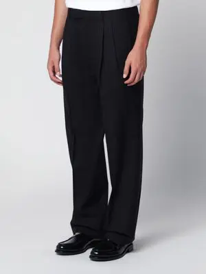 LARDINI Pinstriped Virgin Wool Tailored Trousers With A Straight-leg Cut