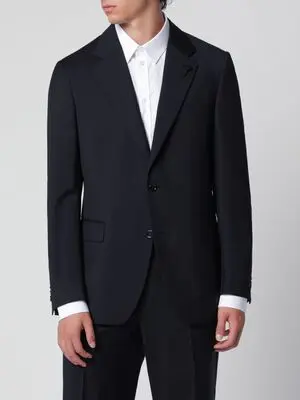 LARDINI Double-breasted Blazer In Pure Virgin Wool With Lapel Collar