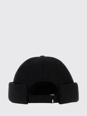 Giorgio Armani Cotton-blend Beanie Hat With Cuffed Brim - Black