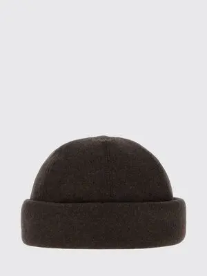 Giorgio Armani Cotton-blend Beanie Hat With Cuffed Brim - Brown