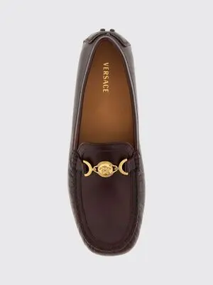 Versace Calfskin Driver Loafers With Medusa Plaque