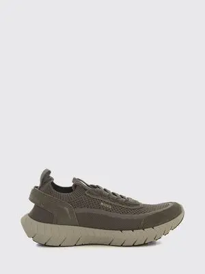BOSS Motion Knit And Suede Sneakers With Rubber Sole - Green