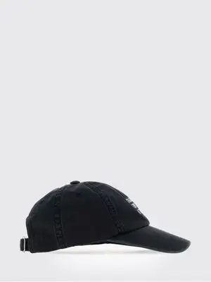 AMI Paris Slogan Print Cotton Baseball Cap With Adjustable Strap - Black