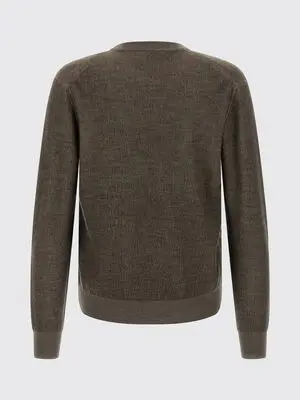 Brioni Crewneck Jumper In Wool And Cashmere With Long Sleeves And Ribbed Trims