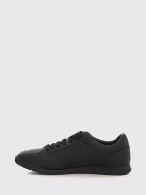 BOSS Low-top Leather Sneakers With Printed Logo And Contrasting Rubber Sole - Black