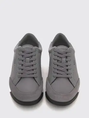 BOSS Nitan Technical Mesh Sneakers With Printed Logo And Rubber Sole - Grey