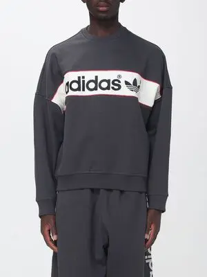 ADIDAS ORIGINALS Cotton-blend Crewneck Sweatshirt With Contrast Logo And Dropped Shoulders