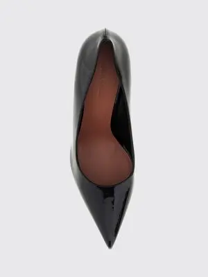 Amina Muaddi Ami Patent Leather Pumps With Almond Toe And High Spool Heel