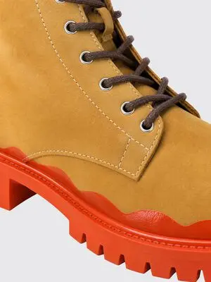 Philipp Plein Nubuck Combat Boots With Padded Ankle And Charm - Peach