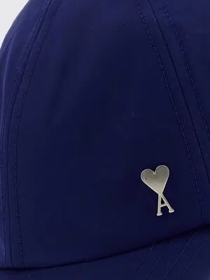 AMI Paris Contrast Logo Cotton Blend Baseball Cap - Blue