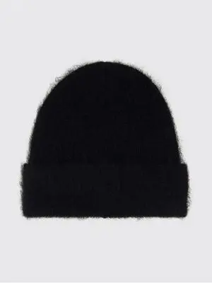 Isabel Marant Étoile Baby Alpaca Wool Beanie With Cuff And Logo - Black