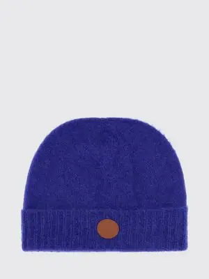 VIVIENNE WESTWOOD Alpaca Wool Beanie With Applied Logo And Cuff - Blue