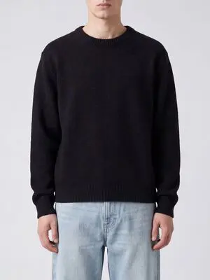LEMAIRE Crewneck Jumper In Alpaca Wool Blend With Ribbed Trims - Black