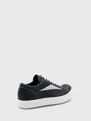 Rick Owens Low-top Trainers In Natural Grain Leather With Bicolour Design - Black