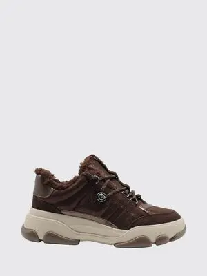 Pinko Athena Crackled-effect Leather Sneakers With Soft Shearling Lining